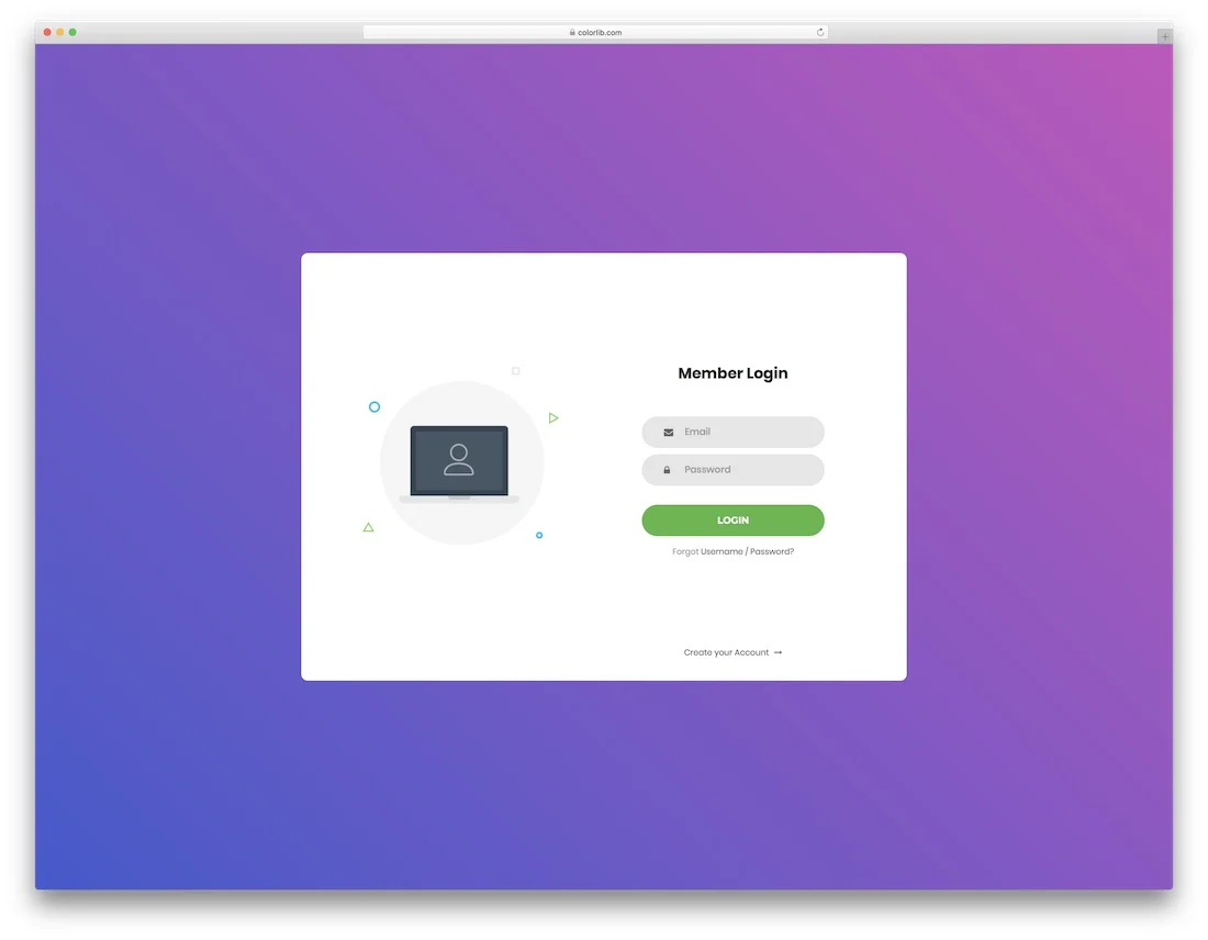 30 Formulários de Login HTML5 e CSS3 Gratuitos