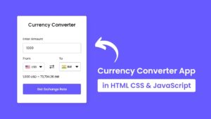 Aplicativo Conversor de Moeda em HTML CSS e JavaScript